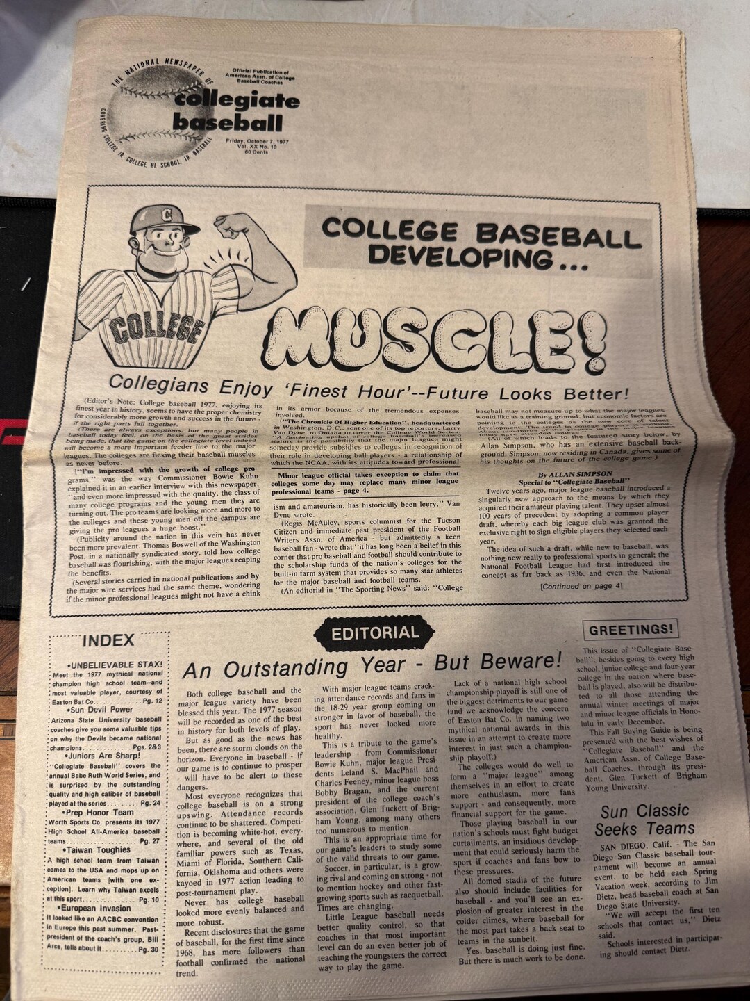 The National Newspaper of Collegiate Baseball - October 7, 1977 - Very ...