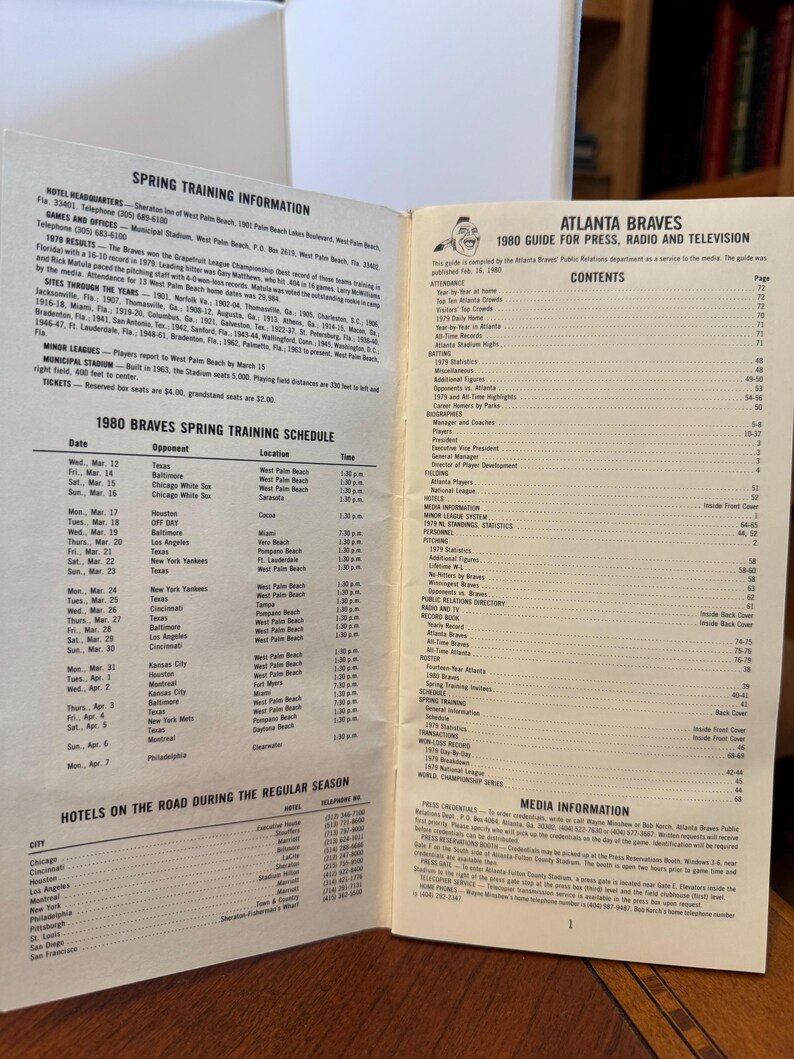 1980 Atlanta Braves Media Guide - Etsy