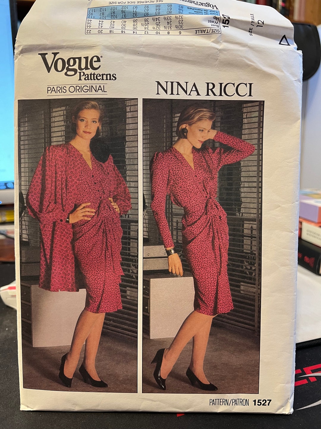 Vogue Patterns Paris Original 1527 - Nina Ricci - Size 12 - Misses ...