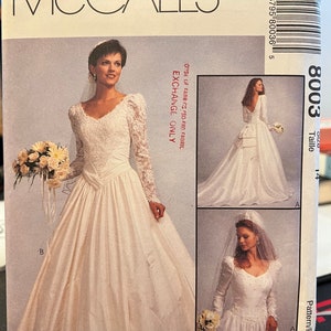 Mccall's Pattern 8003 Size 14 - Misses' Bridal Gown - Etsy
