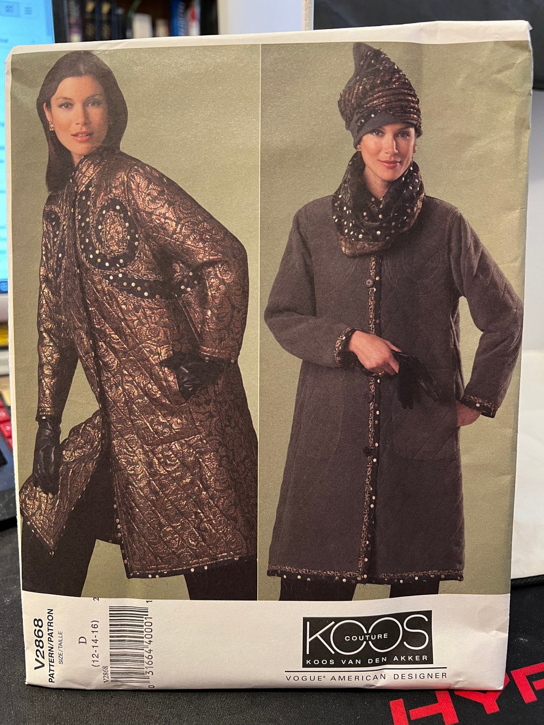 Vogue Patterns V2868 - Koos Couture - Misses' Reversible Coat, Hat and ...
