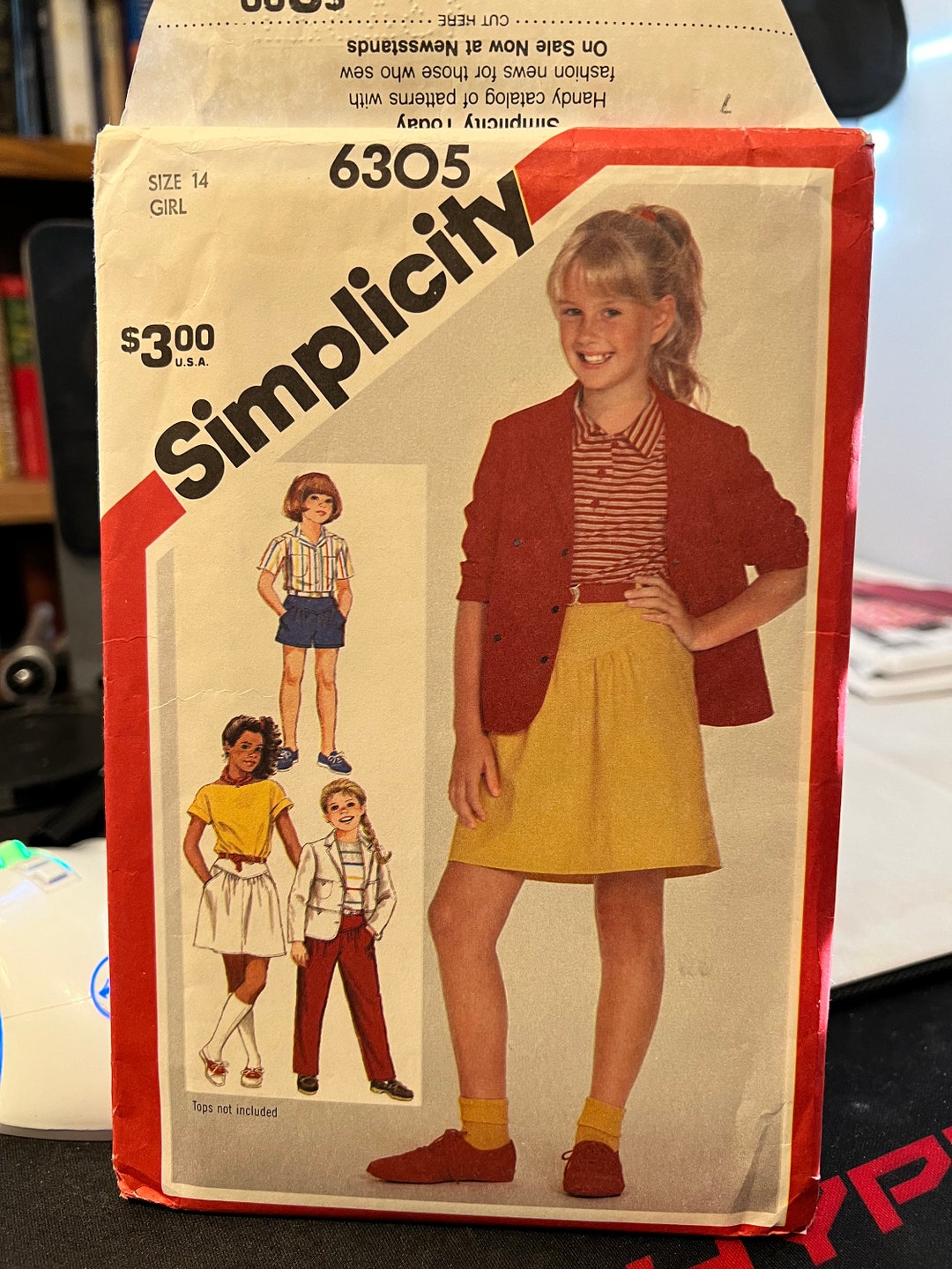 Simplicity Pattern 6305 - Girls' Pants or Shorts, Skirt and Unlined ...