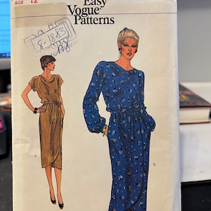 Vogue Patterns 7541 - Misses' Dress and Belt Size 12 - Etsy