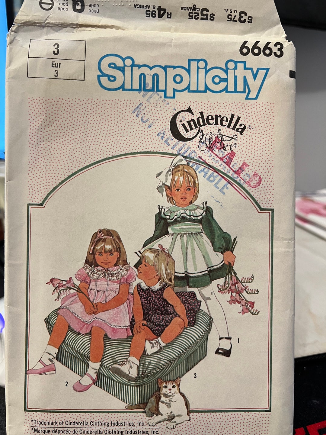 Simplicity Pattern 6663 - Cinderella - Toddler's Dress With or Without ...