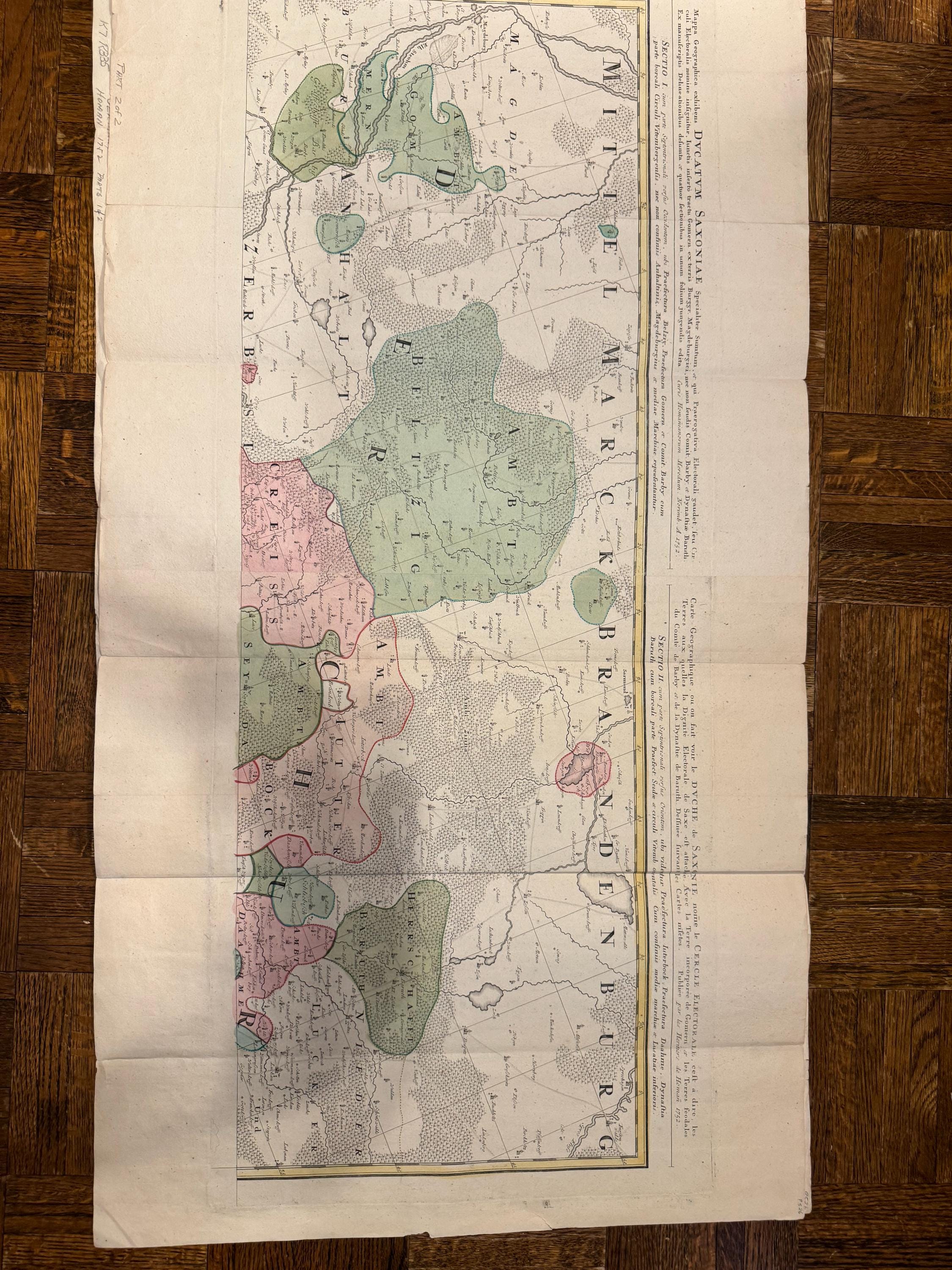 Germany Homann Map 1752 - 2 Parts - Vintage Map - Etsy