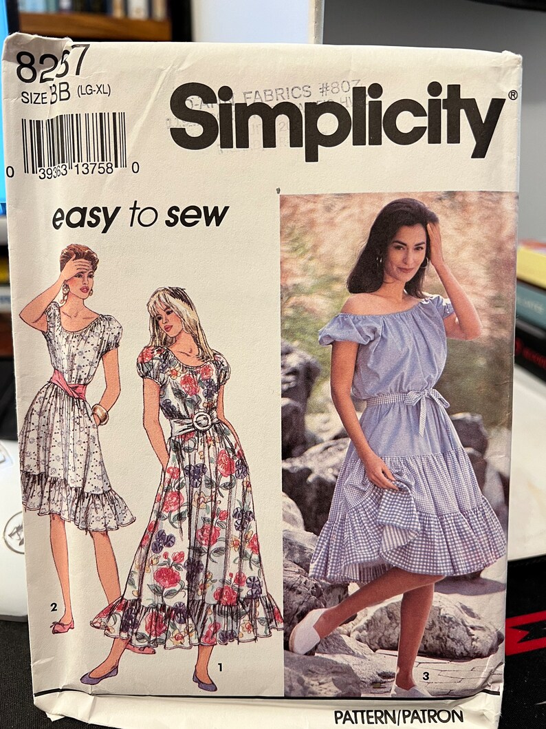 Simplicity Pattern 8287 Size BB LG-XL Misses' Dress in Two Lengths and Tie Belt - Etsy
