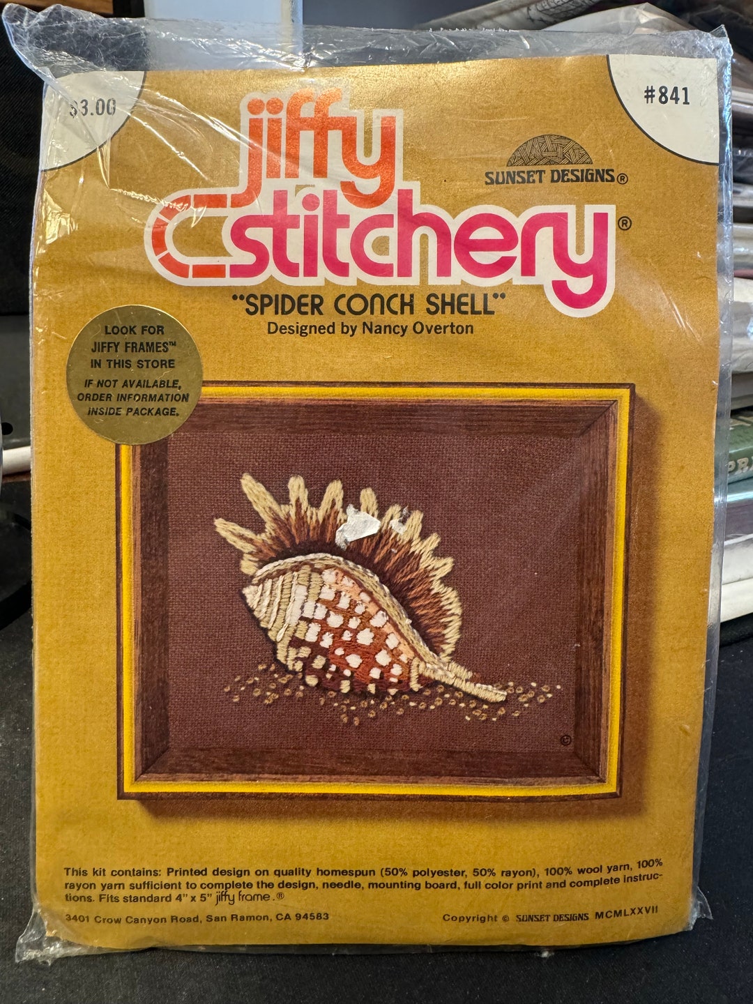 Jiffy Stitchery Kit - Designed by Nancy Overton - "spider Conch Shell ...