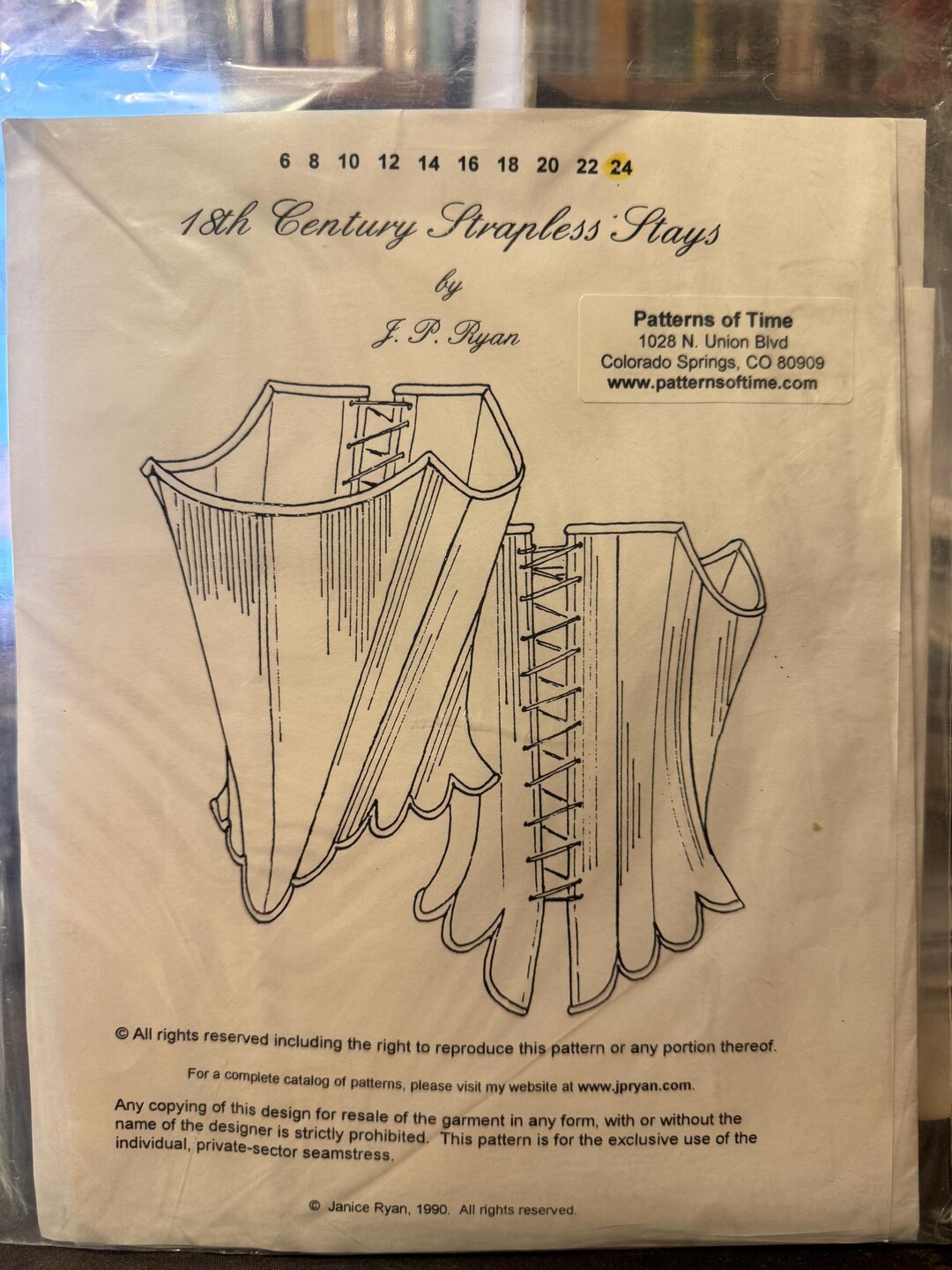 18th Century Strapless Stays Pattern by J.P. Ryan - Etsy