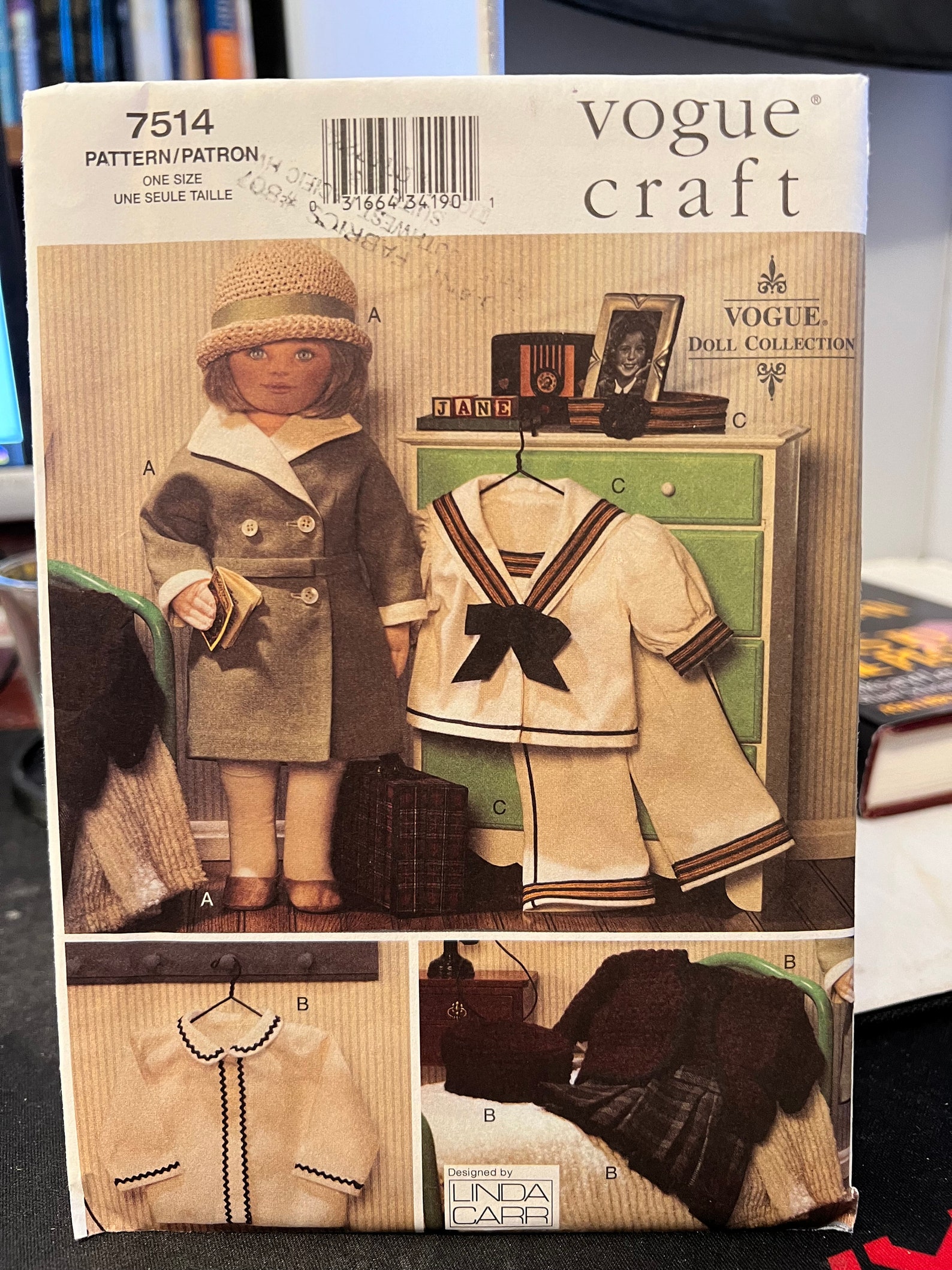 Vogue Craft Patterns 7514 - 1930's Wardrobe for 18" Doll - Uncut - Etsy
