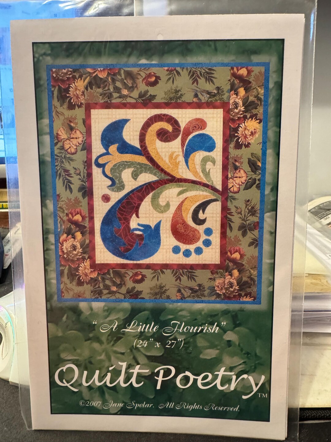 Quilt Poetry Pattern - A Little Flourish 24" X 27" by Jane Spolar - New ...