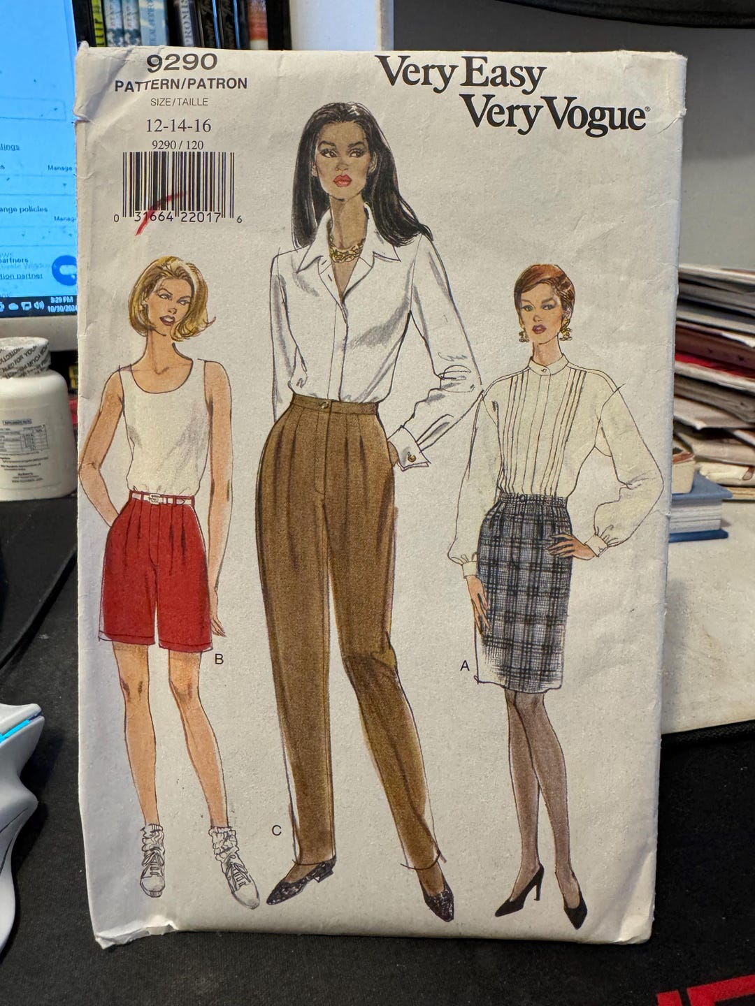 Vogue Pattern 9290 - Misses' Petite Skirt, Shorts & Pants - Size 12-14 ...