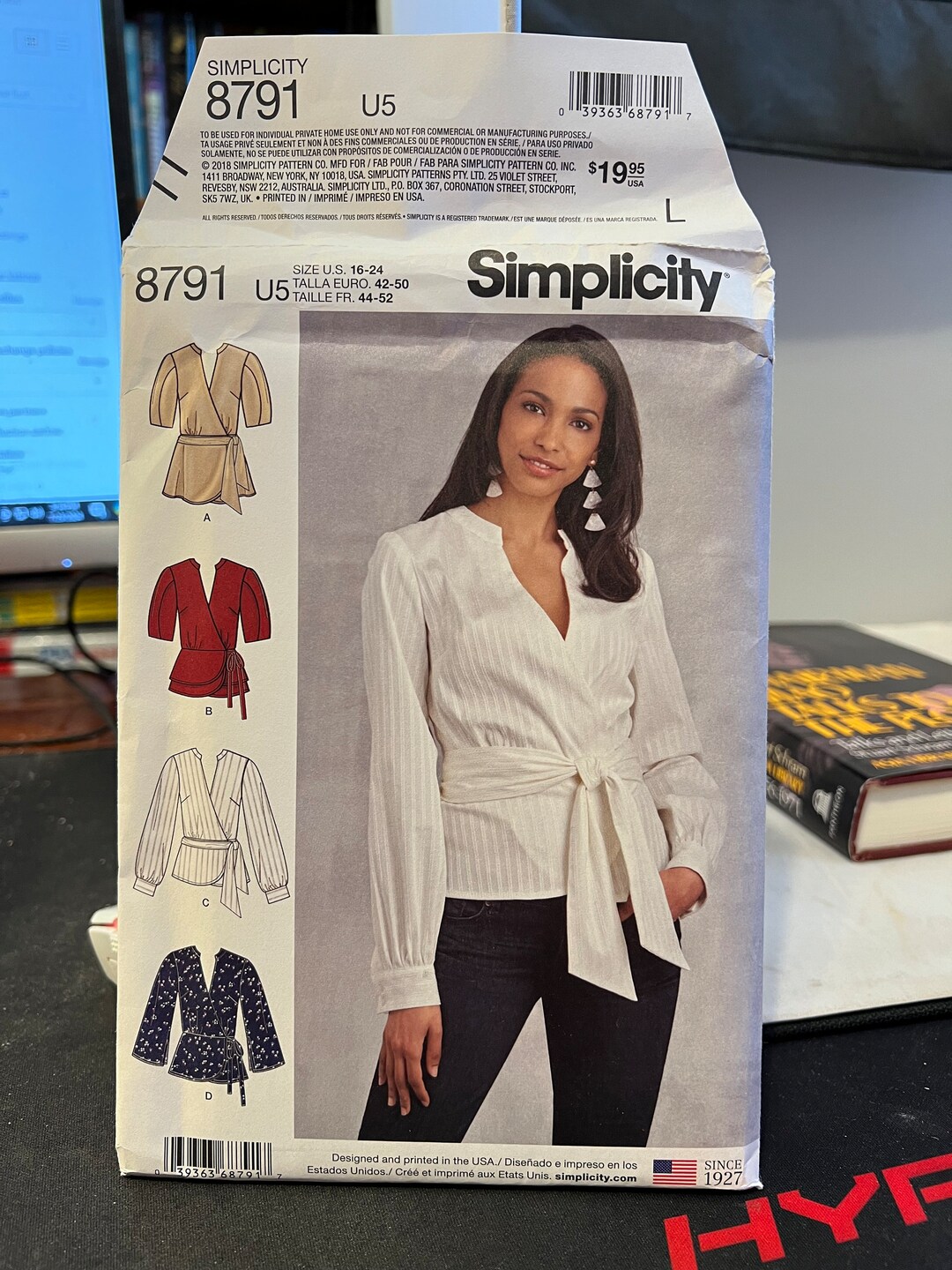 Simplicity Patterns 8791 - Misses' Wrap Tops With Sleeve Variations ...