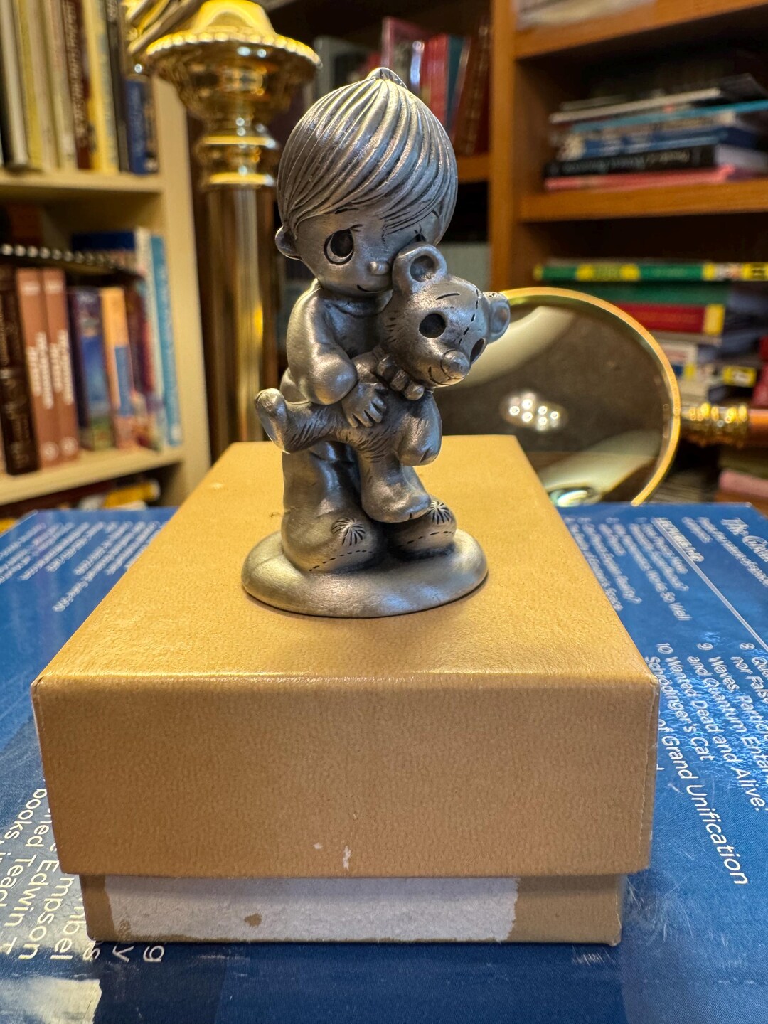Jonathan & David Precious Moments Pewter - Boy With Teddy - Etsy
