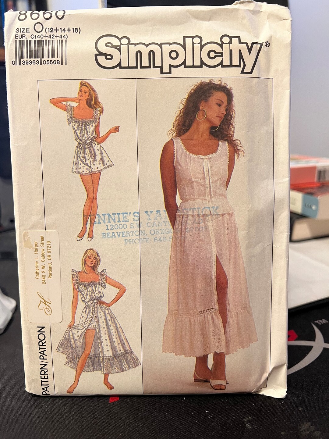 Simplicity Pattern 8660 Size O (12-14-16) - Misses' Camisloe, Skirt and ...