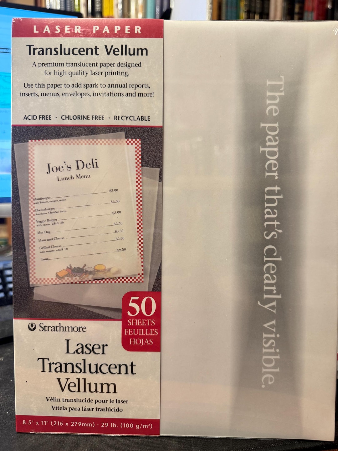 Strathmore Laser Translucent Vellum Inkjet Paper 8.5 X 11" / 50 Sheets ...