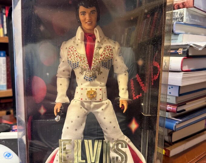 Mattel Barbie Elvis Presley "white Eagle Jumpsuit" Doll - New - Etsy