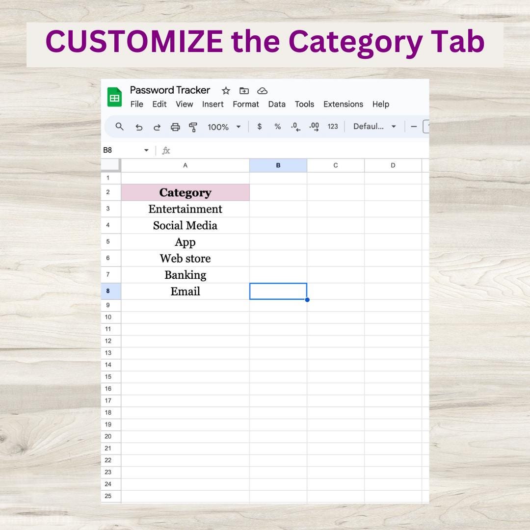 Password Template Spreadsheet Password Tracker List Google Sheets ...