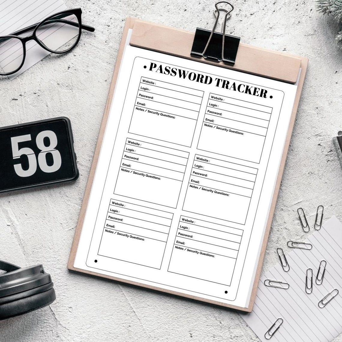 Printable Password Log Organizer Password Sheet Journal Book User Login ...