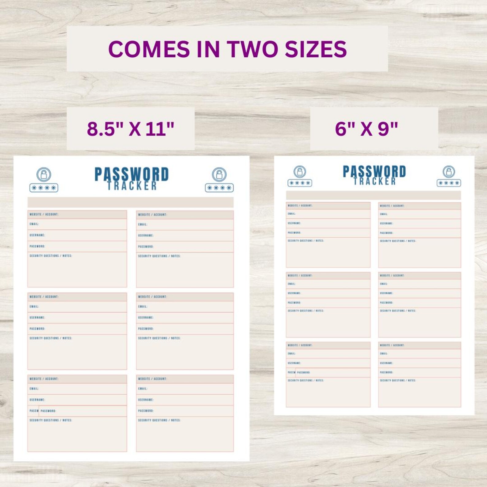 Printable Password Log Organizer Password Sheet Journal Book User Login ...