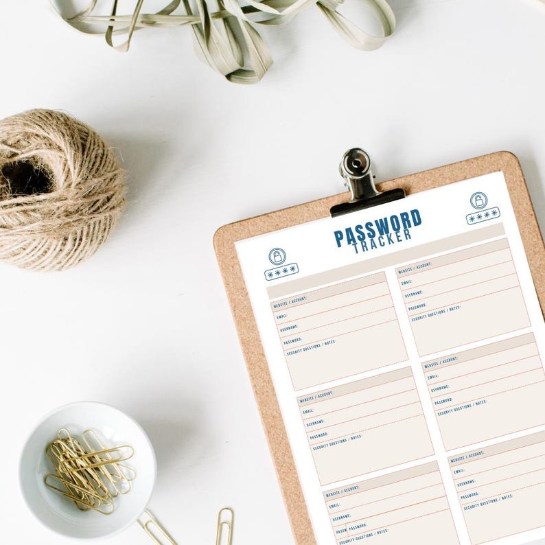 Printable Password Log Organizer Password Sheet Journal Book User Login ...