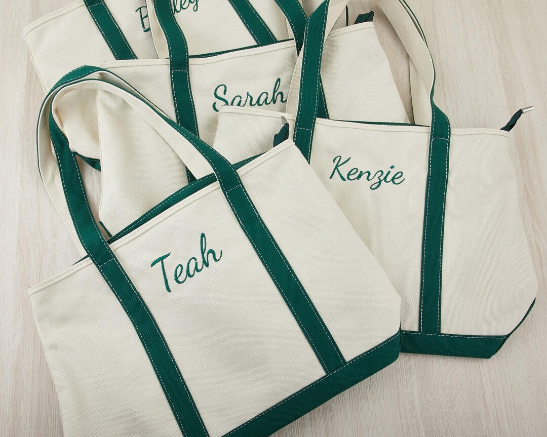 Custom Tote Bag, Embroidered Canvas Tote Bag, Name Tote Bag ...