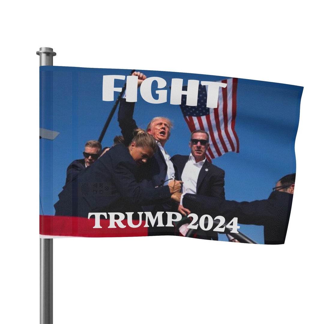 Trump Attempted Assassination Flag Donald Trump Flag Trump Art USA ...