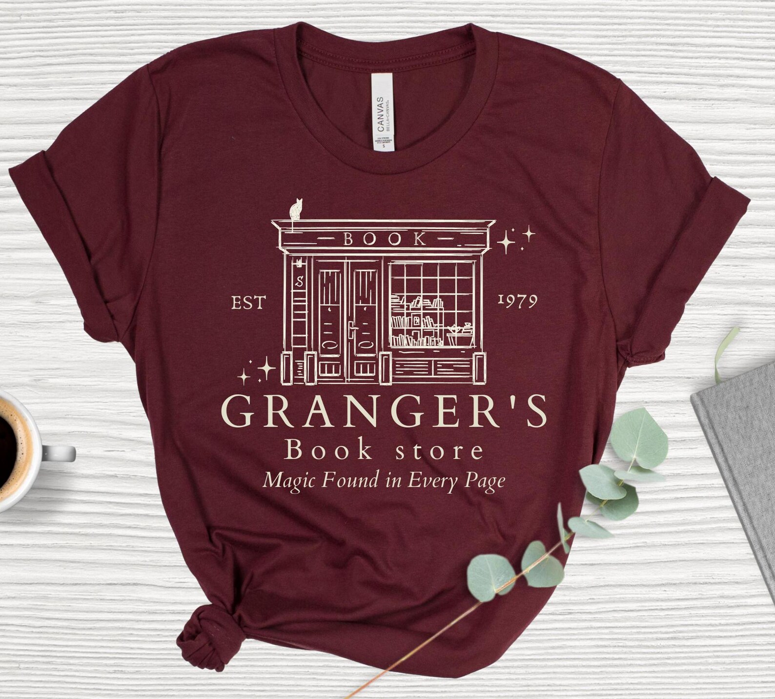 Granger Book Shop Logo T-shirt, Potterhead Shirt, Wizard Shirt, Wizard ...