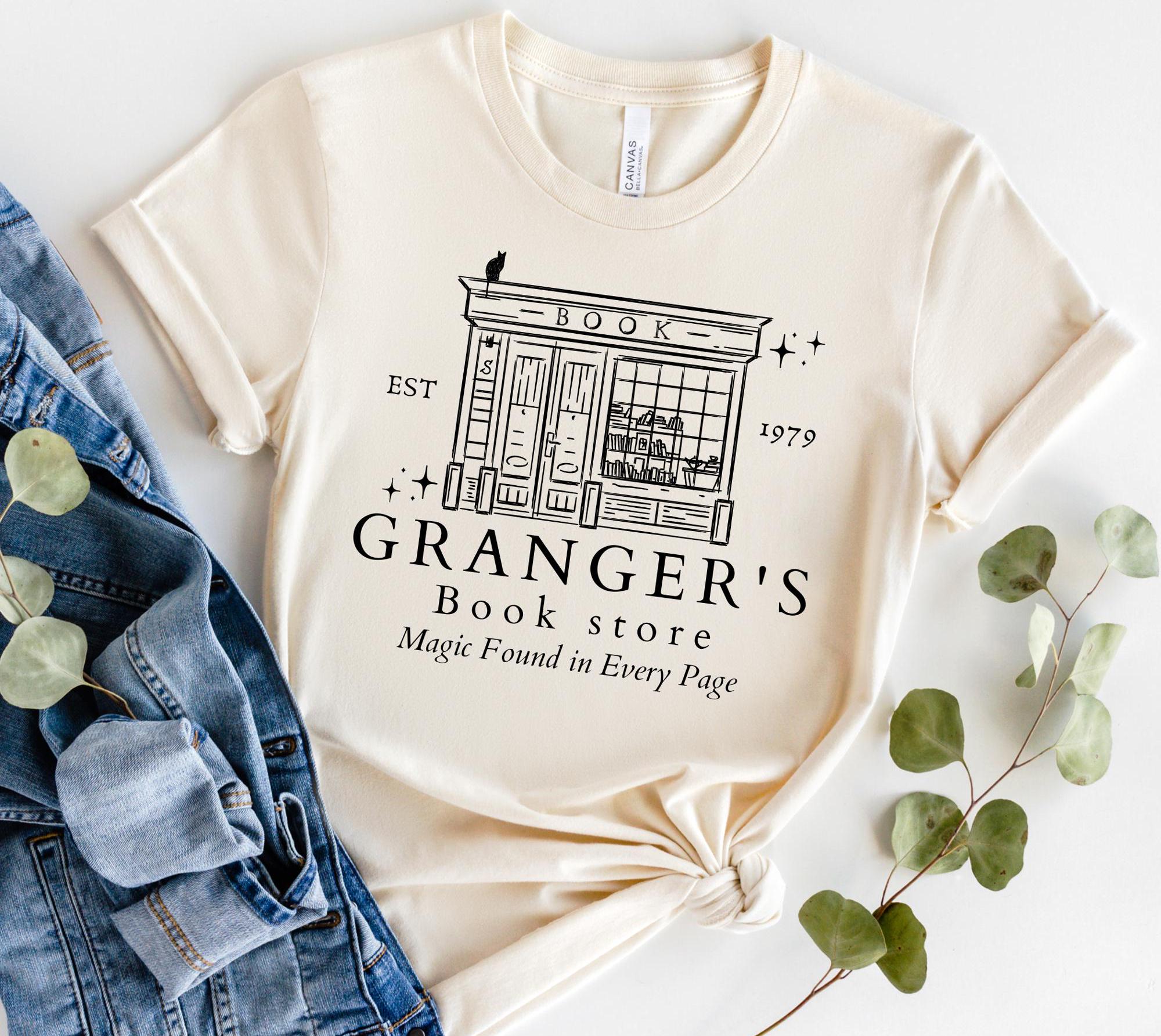 Granger Book Shop Logo T-shirt, Potterhead Shirt, Wizard Shirt, Wizard ...