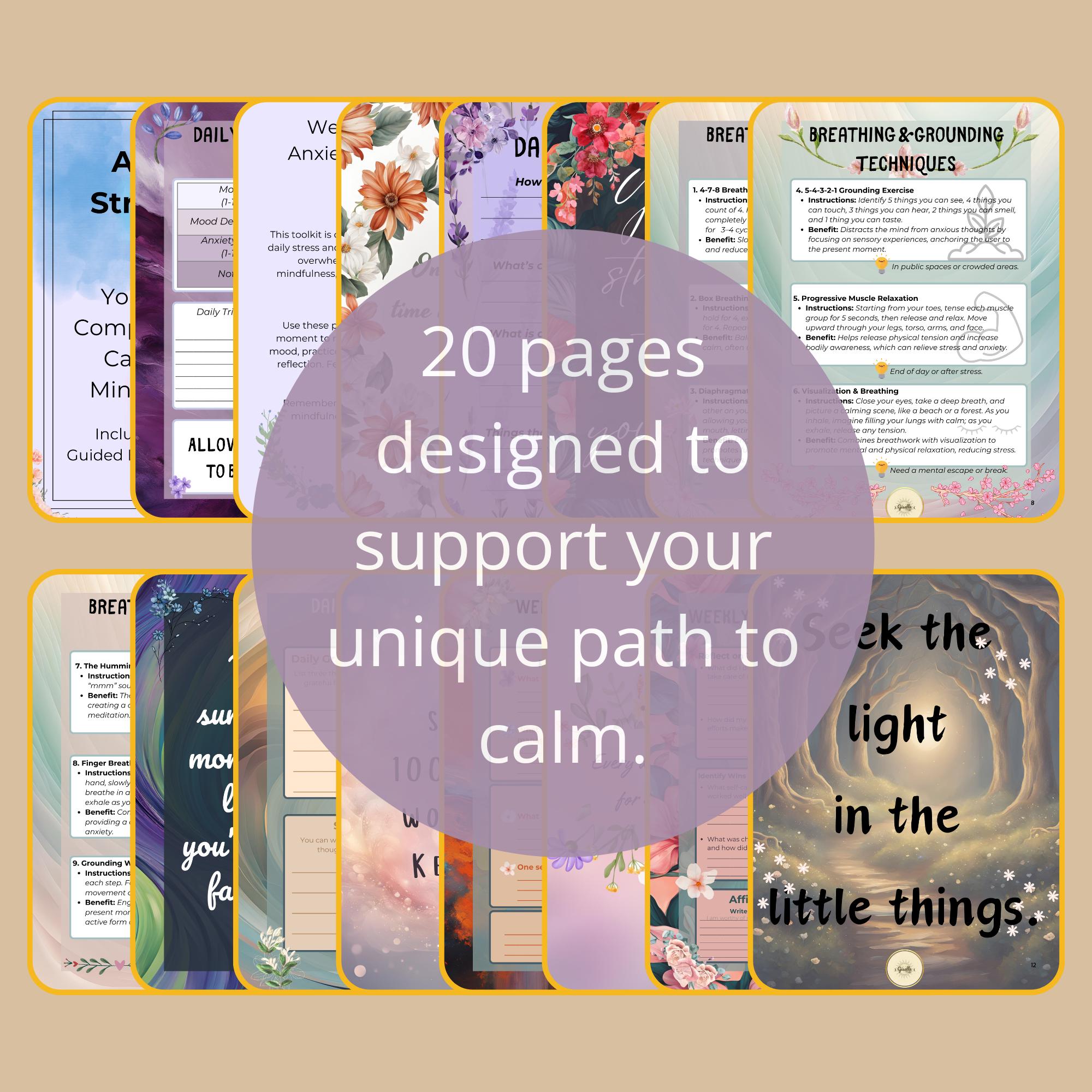 Anxiety and Stress Relief Toolkit – Printable Journal With Daily ...