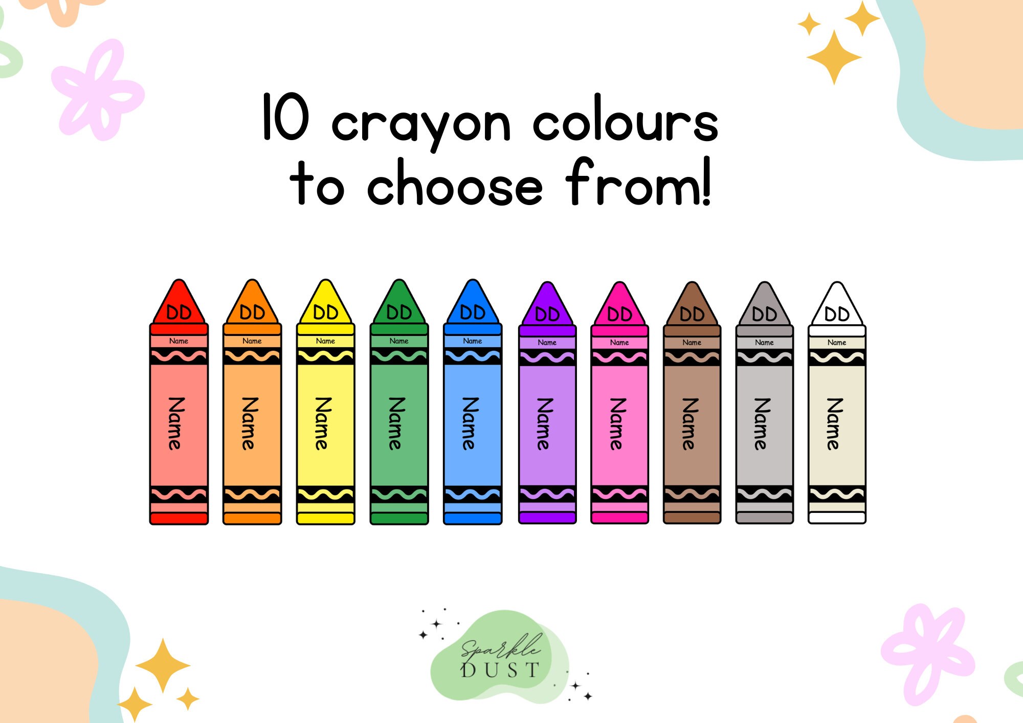 Customisable Crayon Birthday Display - Comic Sans - Etsy