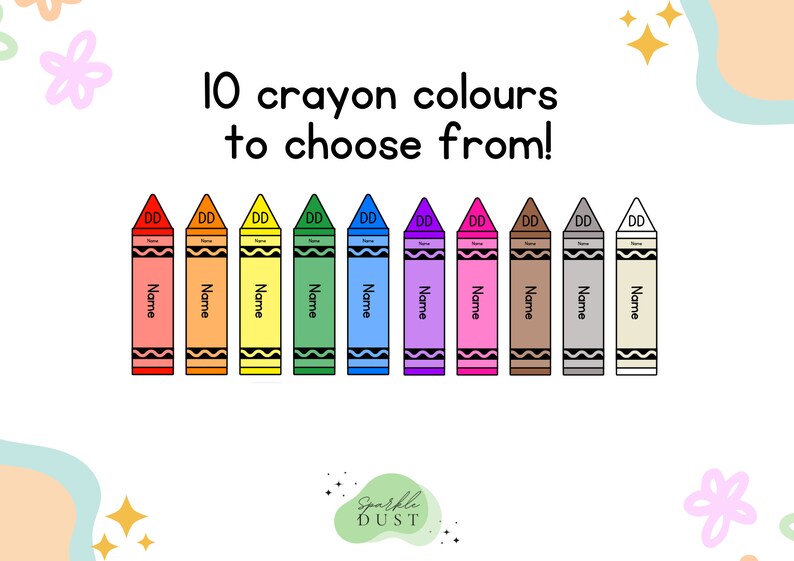 Customisable Crayon Birthday Display - KG Primary - Etsy