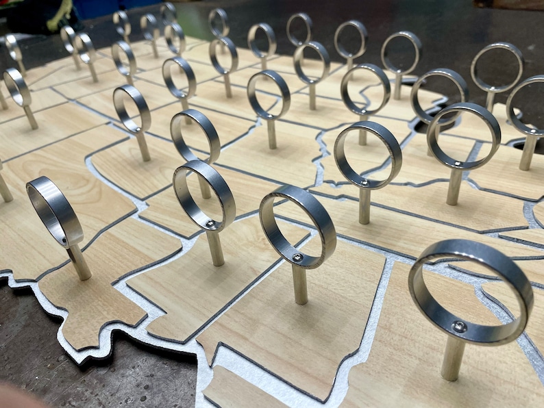 USA Map Golf Ball Display: Patriotic Golf Decor, Wood Grain Finish - Etsy