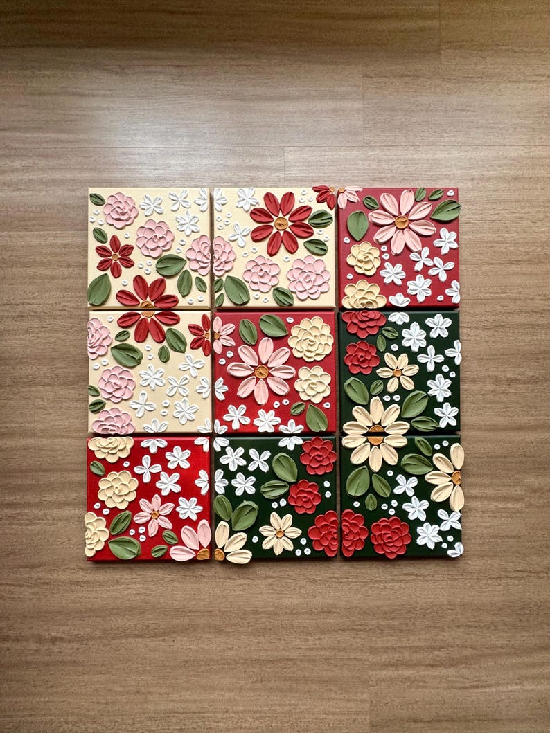 8/9 10x10 Floral Fall-inspired Autumn-inspired Textured Wall Room ...