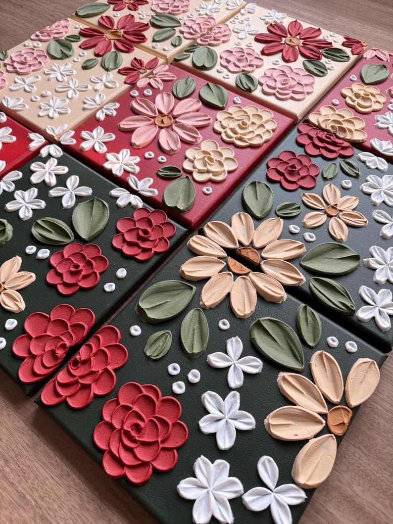 8/9 10x10 Floral Fall-inspired Autumn-inspired Textured Wall Room ...