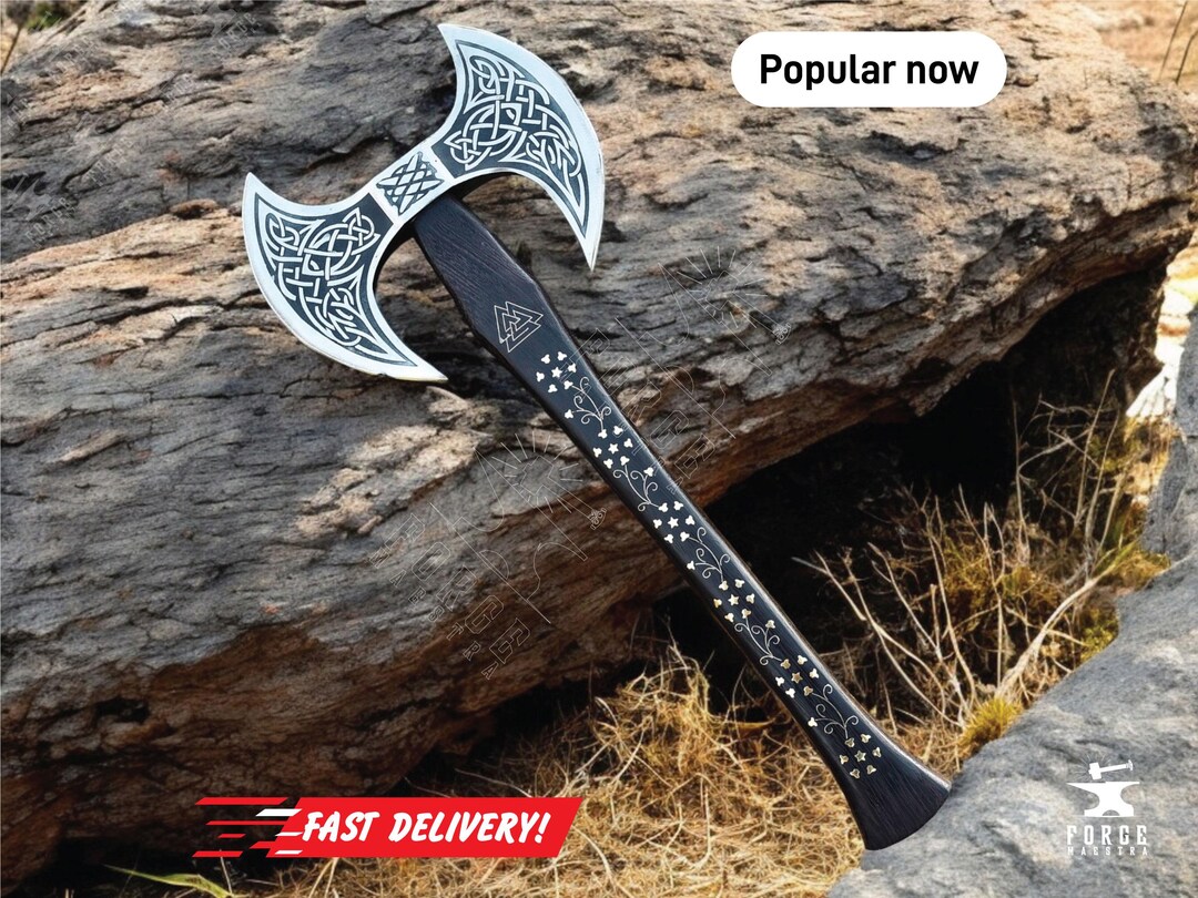 Custom Handmade Carbon Steel Ax Medieval Warrior Ax Large Decorative ...