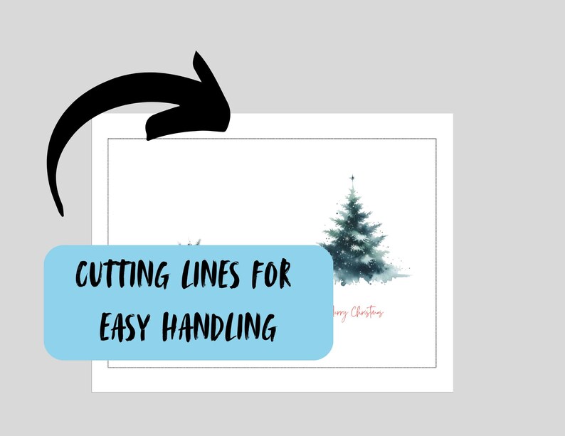 Printable Christmas Card Watercolor Holiday Card Download Xmas Merry ...