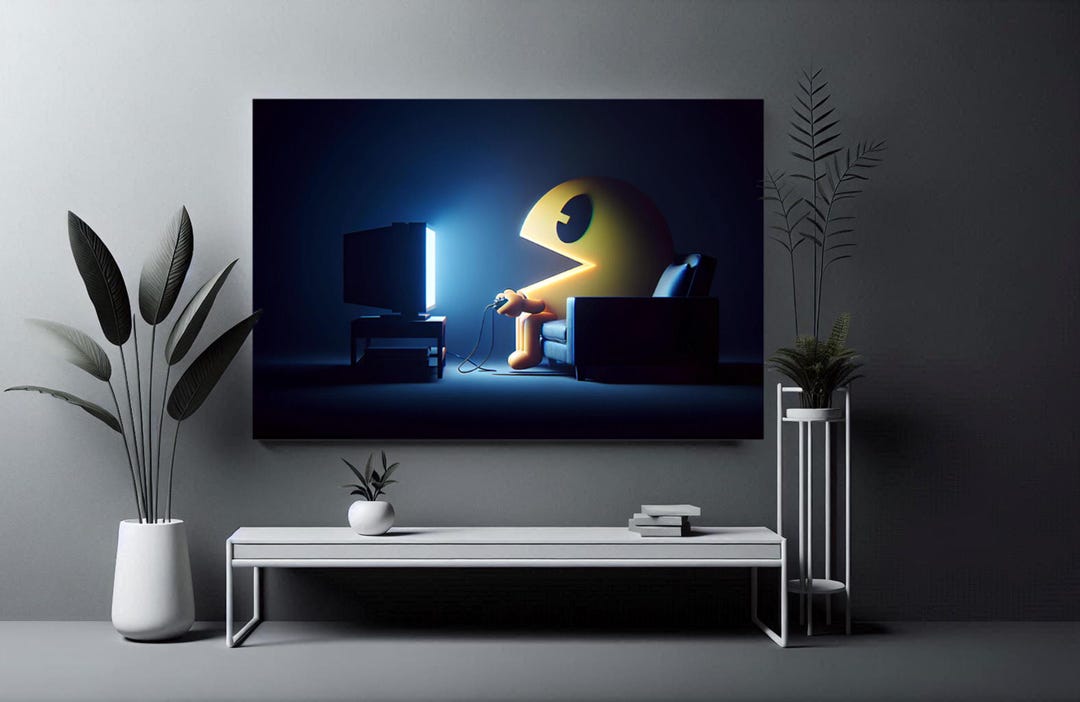 Wall Canvas Pacman Gamer Art Games High Quality Canvas Print Art Retro ...