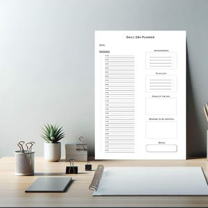 Simple Daily Planner Printable Night Shift Work Schedule 24 Hour ...
