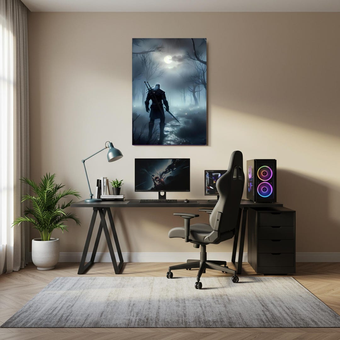 Witcher Wall Art Canvas | Geralt of Rivia in Haunted Forest | Fantasy ...