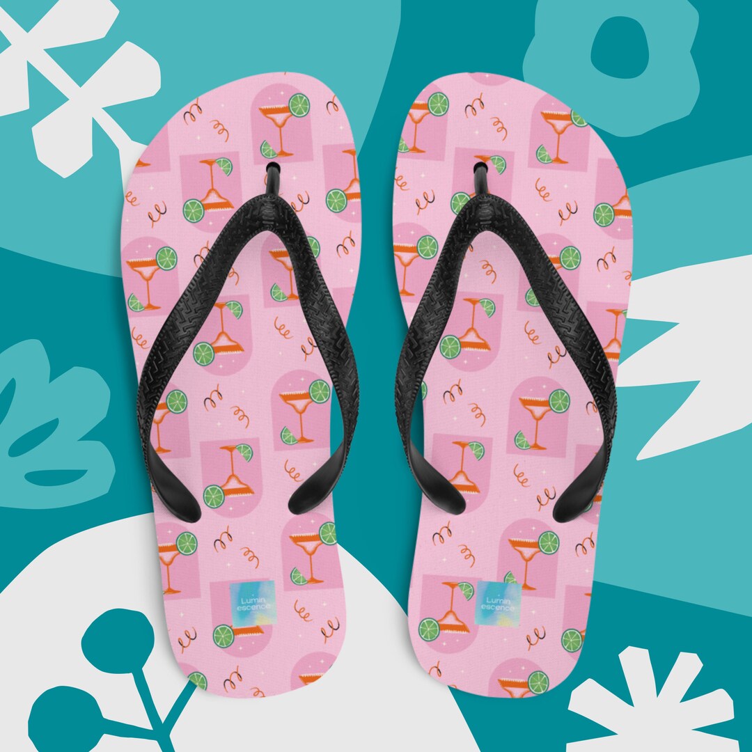 Pink Cocktail Margarita Flip-flops - Etsy