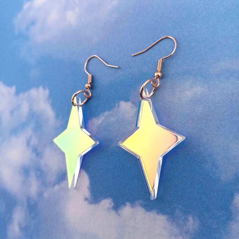 Acrylic Sparkly Earrings - Etsy