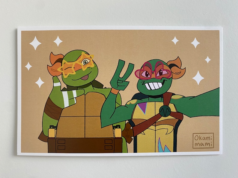 8”x 5” TMNT 2012 & Rise Mikey Art Print - Etsy