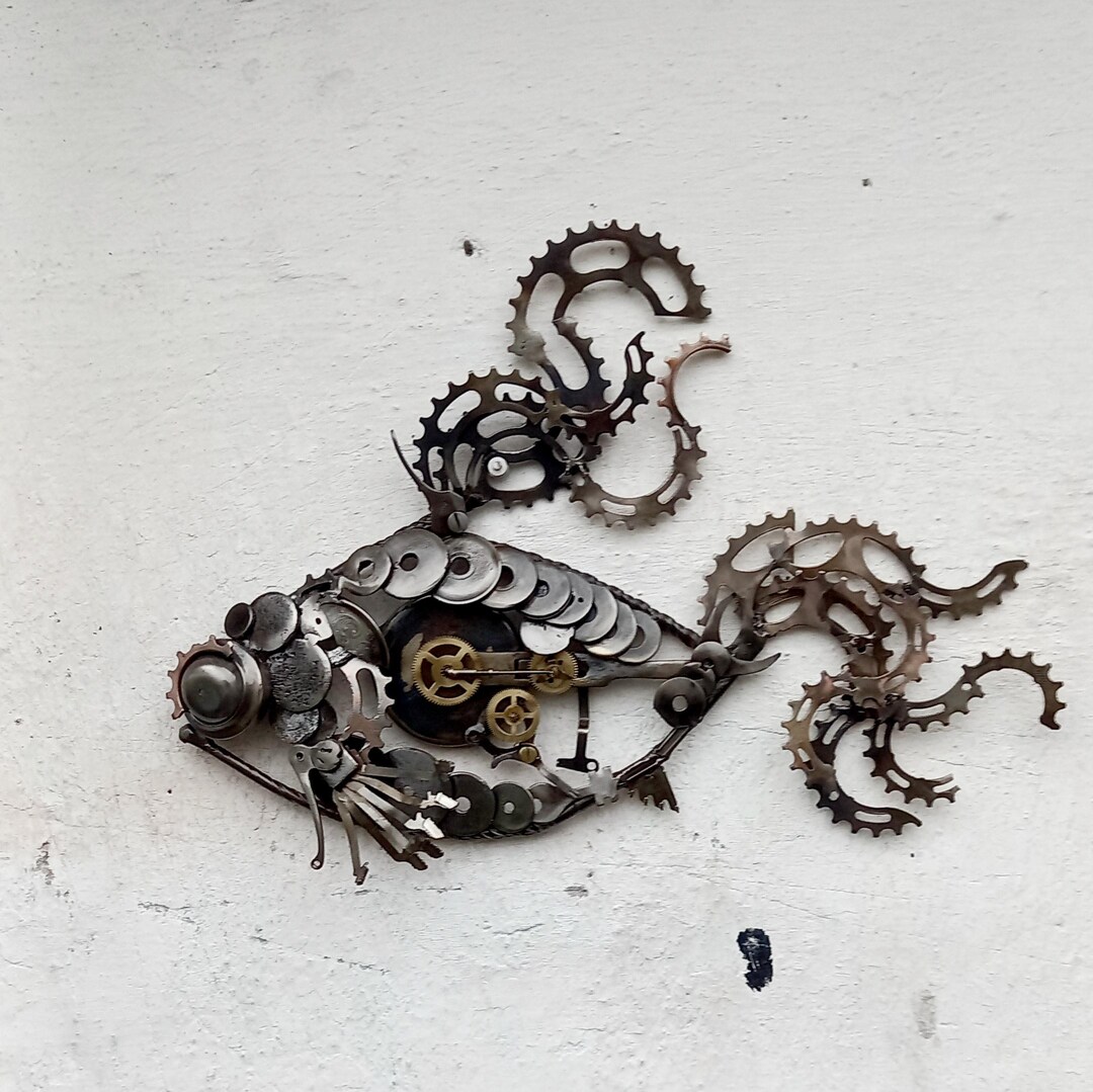 Scrap Metal Fish Wall Art: Recycled Steampunk Decor - Etsy