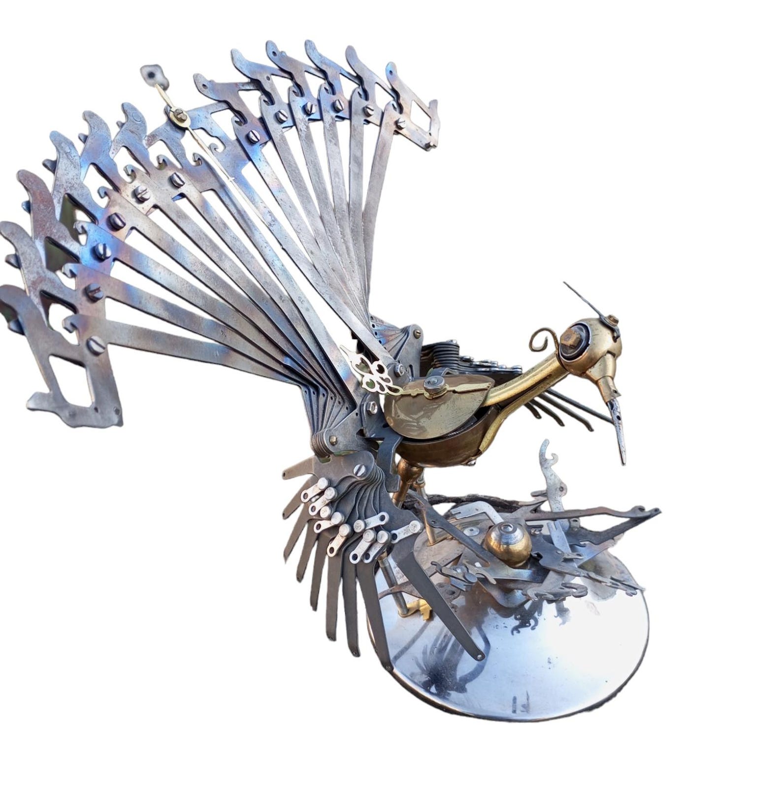 Scrap Metal Bird Sculpture: Mechanical Assemblage Art - Etsy