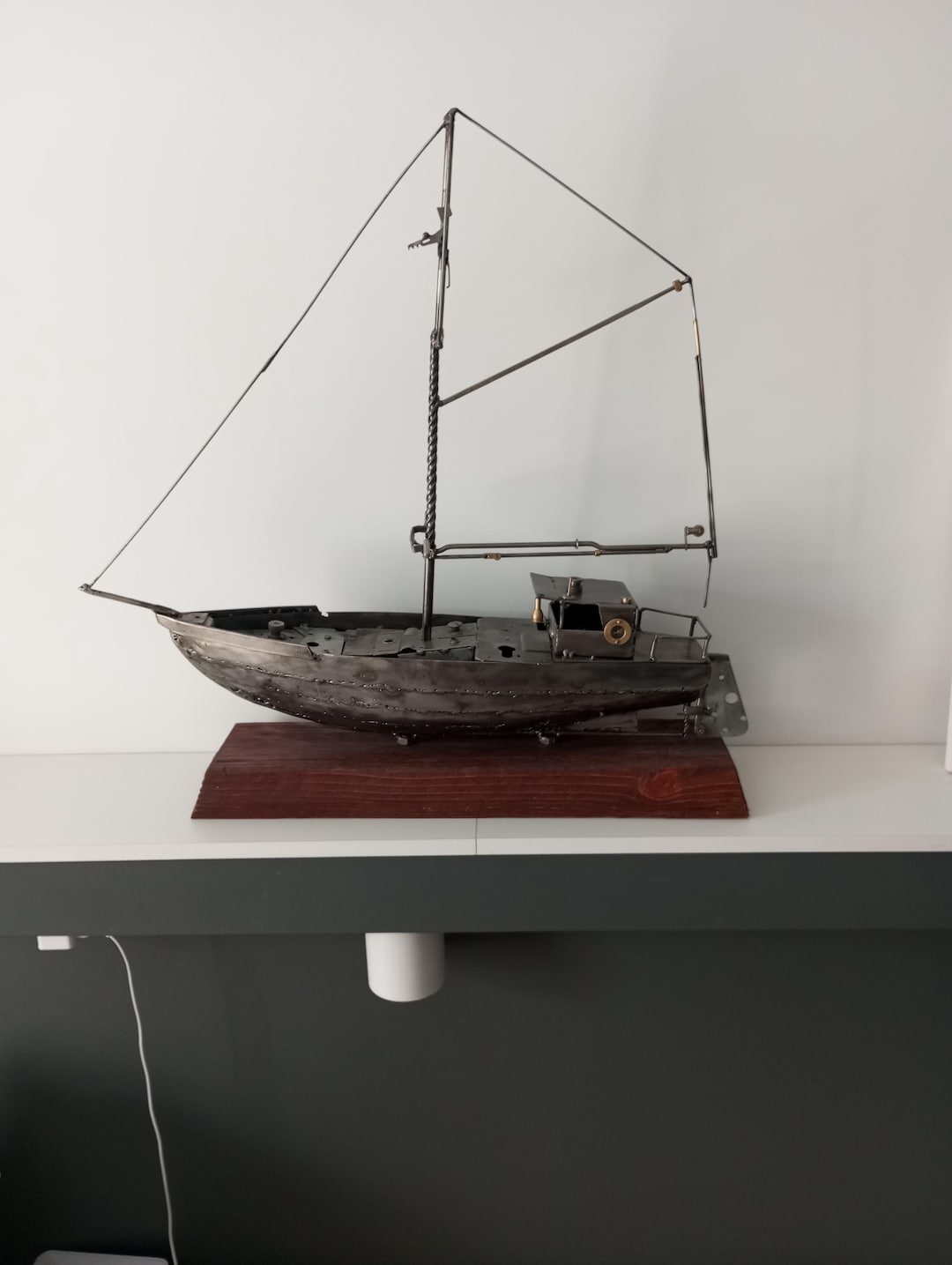 Scrap Metal Boat Sculpture: Recycled Fishing Boat Art - Etsy