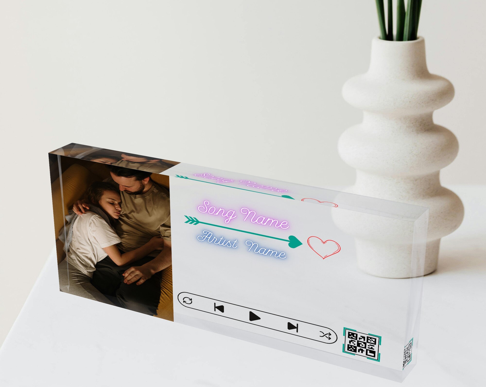 Acrylic Block With QR Code and Artist Name Special for Lovers,custom ...
