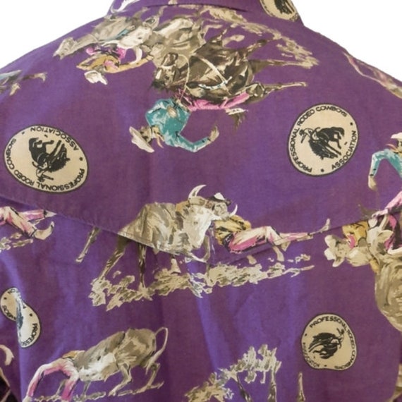 RARE Vintage Men's Purple Rodeo Cowboy Wrangler Shirt… - Gem