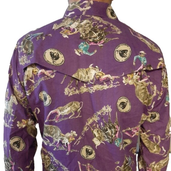 RARE Vintage Men's Purple Rodeo Cowboy Wrangler Shirt… - Gem