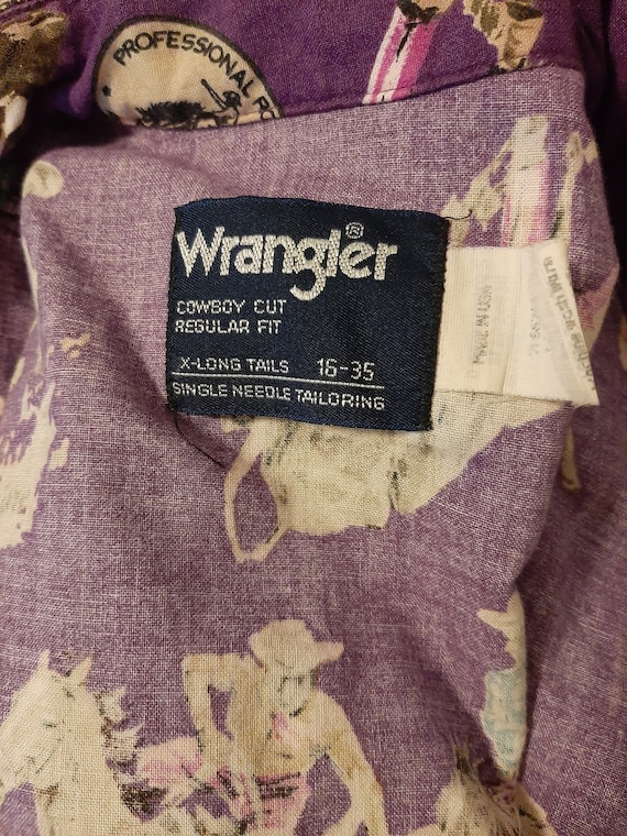RARE Vintage Men's Purple Rodeo Cowboy Wrangler Shirt… - Gem