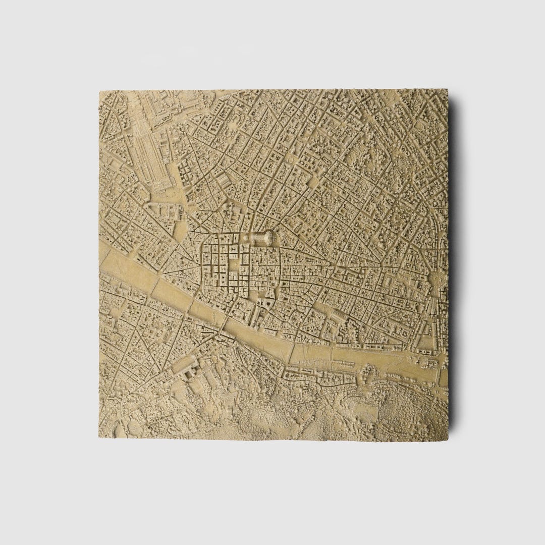 Florence | Firenze | Wall Panel | 3d City Map | 30x30 - Etsy